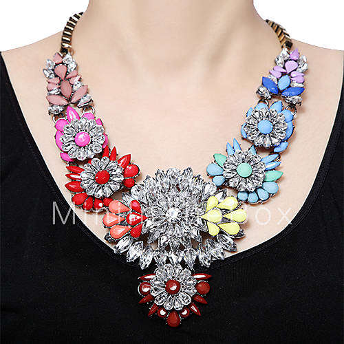 Luxury Shourouk Chain Chunky Necklace Flower Statement Necklace 1017483